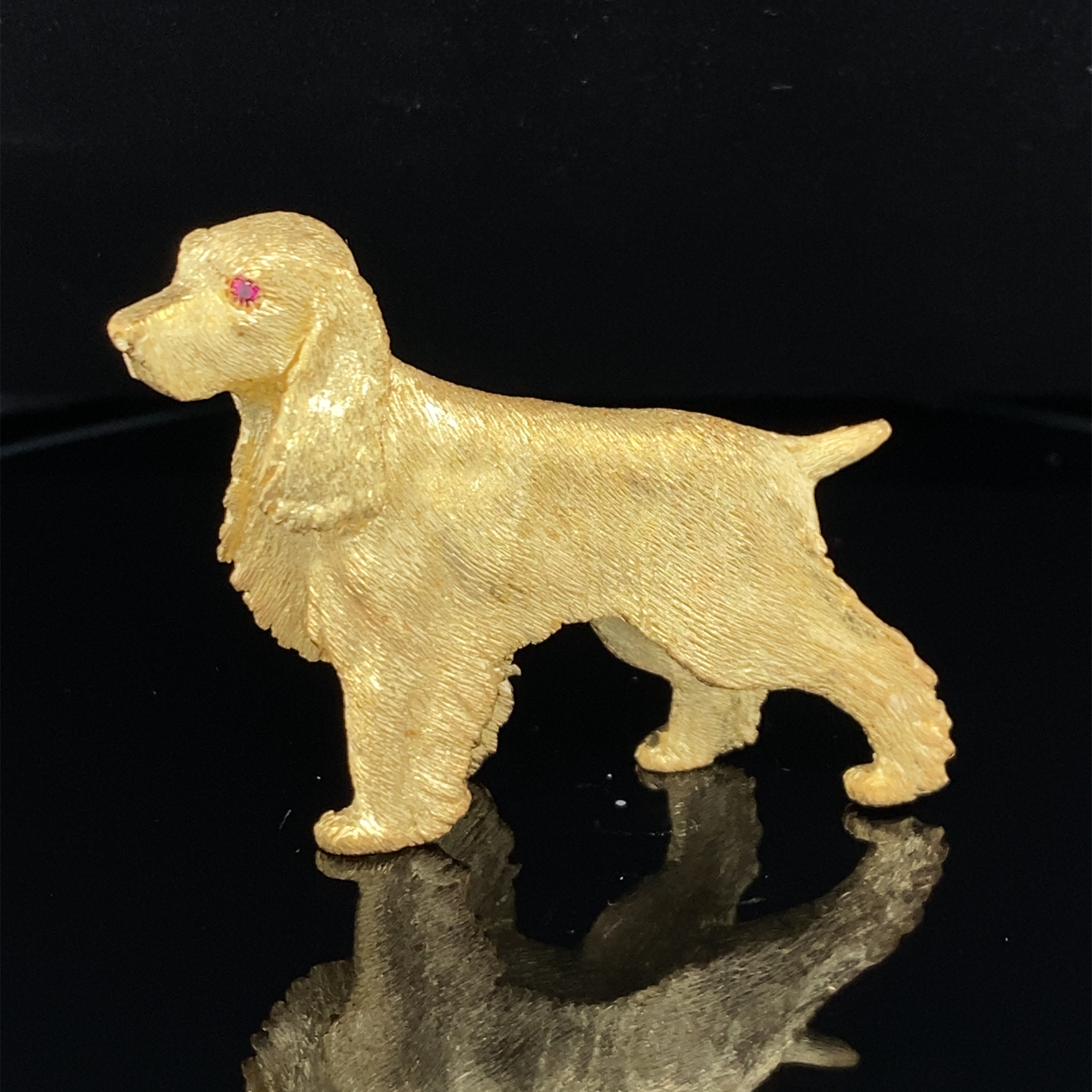Dog, English Springer Spaniel – 18K Gold Animal Pins/Brooches
